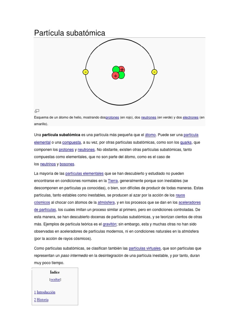 Partícula Subatómica | PDF | Protón | Física de la Materia Condensada