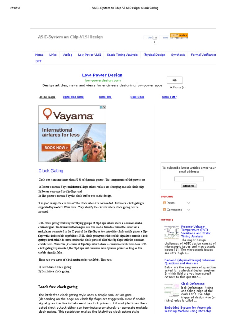 ASIC-System On Chip-VLSI Design - Clock Gating | PDF | System On A Chip ...