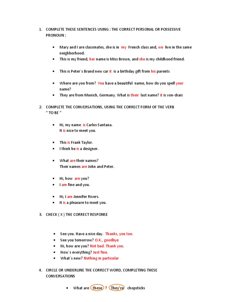Complete These Sentences Using | PDF | Syntax | Linguistics