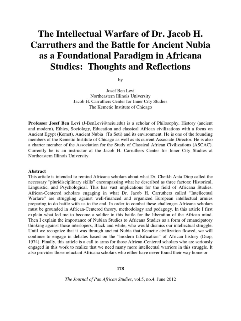 The Intellectual Warfare of Dr. Jacob H. Carruthers and The Battle For ...