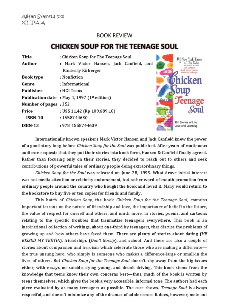 Chicken Soup For The Teenage Soul Review | PDF | Adolescence | Anorexia ...