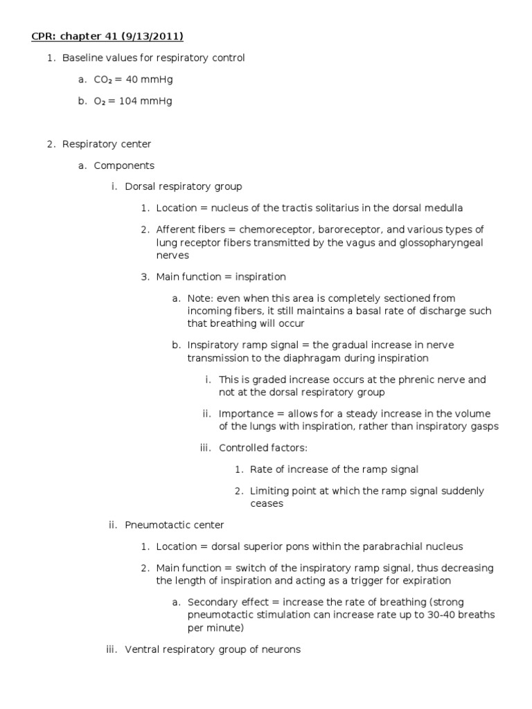 CPR Chapter 41 Outline | PDF | Respiratory System | Apnea