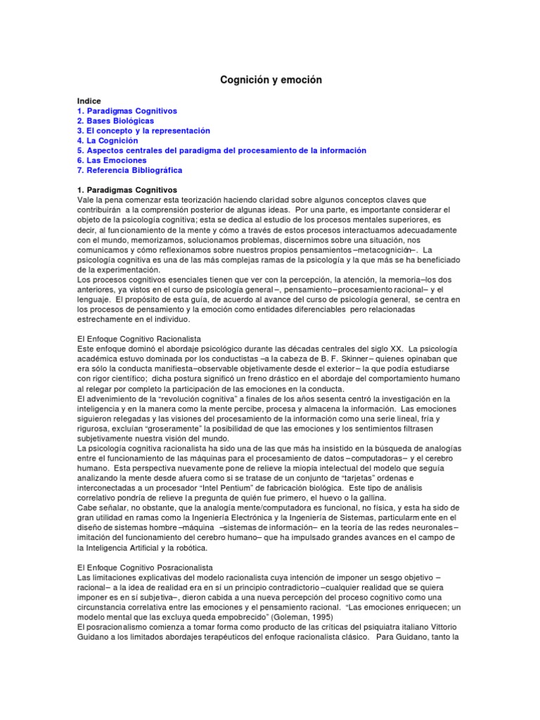 Cognición Y Emoción Pdf