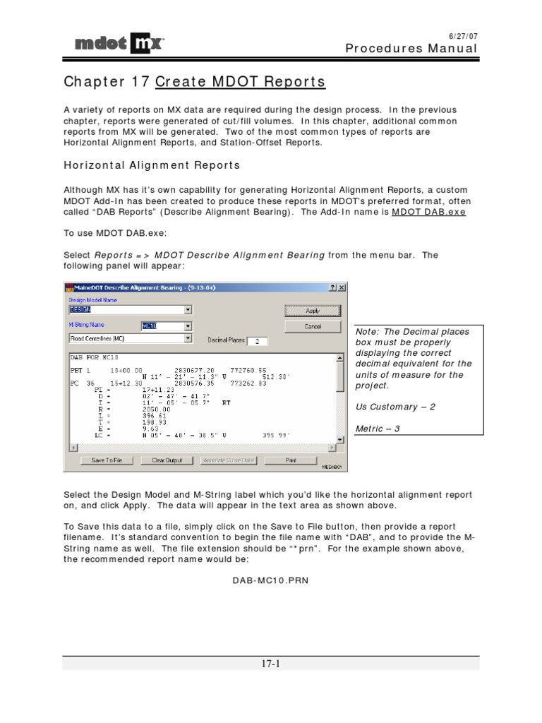 Chapter 17 Create MDOT Reports | PDF | Software | Computing