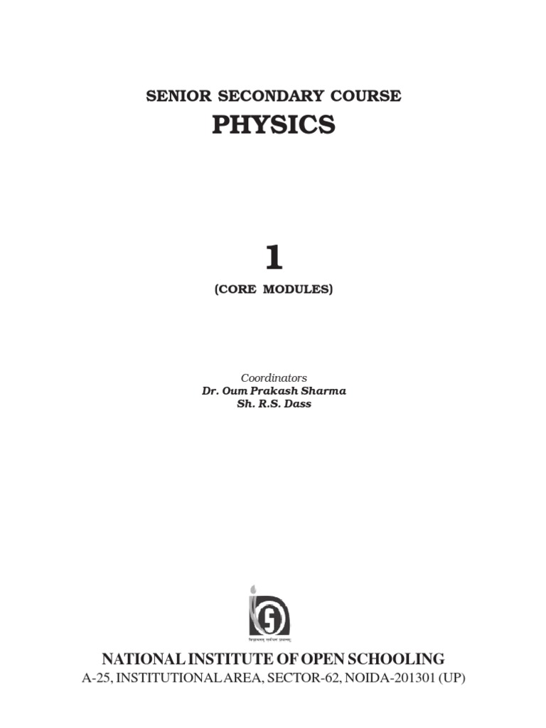 Senior Secondary Physics Course Overview | PDF | Euclidean Vector ...