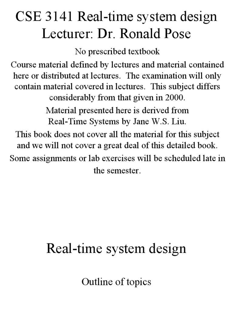 Real Time14a | PDF | Real Time Computing | Scheduling (Computing)
