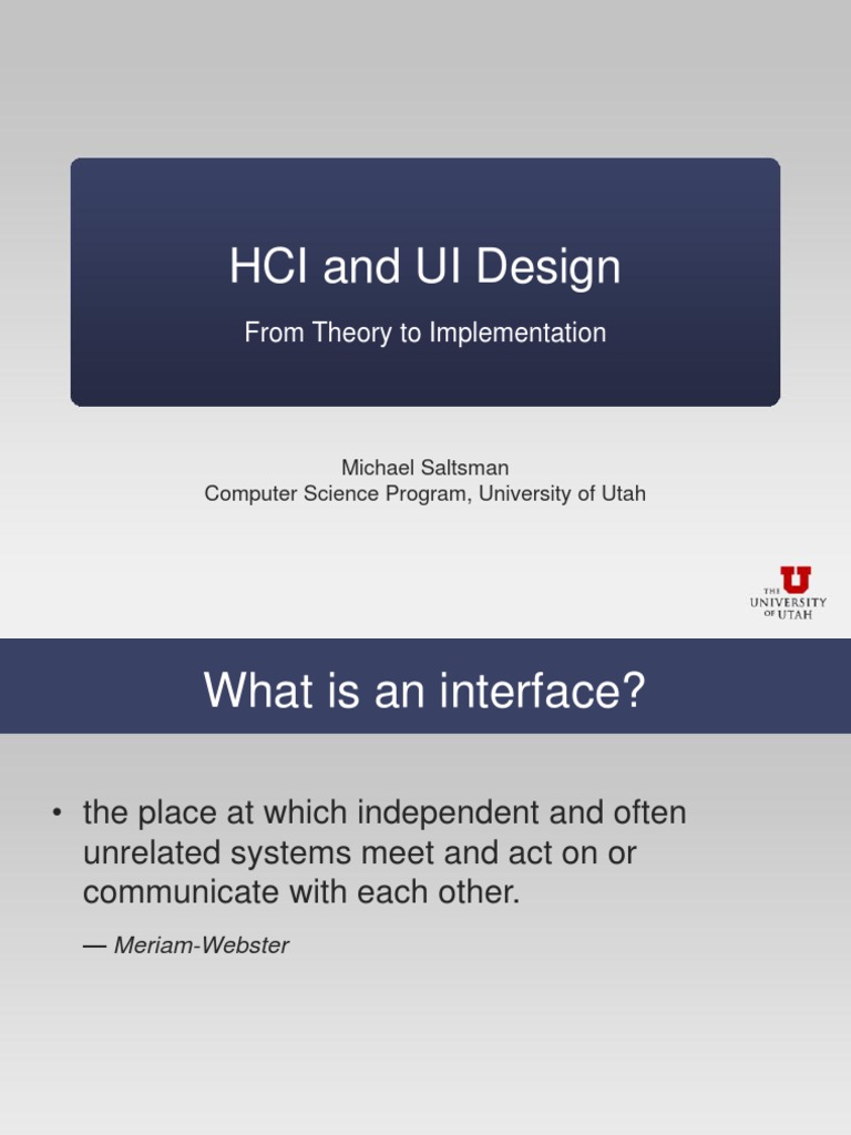 Interface Presentation | PDF | Graphical User Interfaces | Human ...