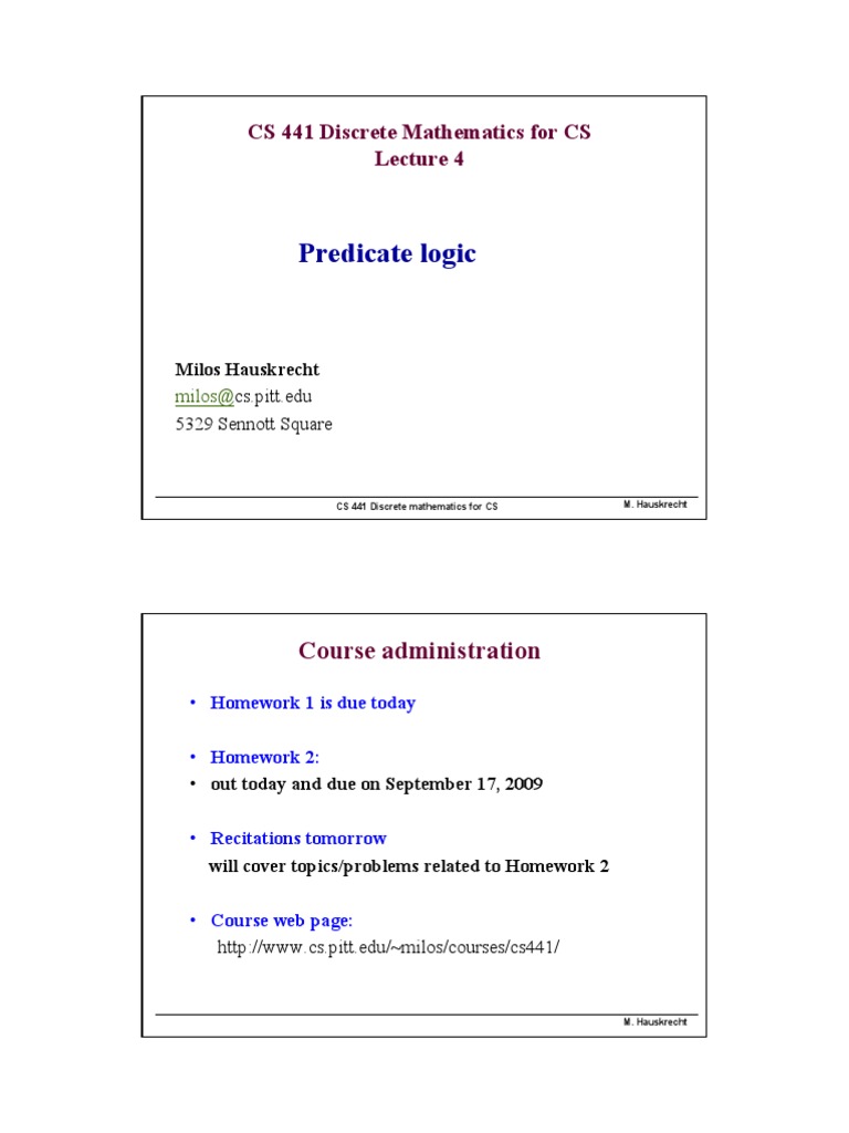 Discrete Maths Class4 | PDF | Proposition | Formalism (Deductive) Discrete Maths Class4 | PDF | Proposition | Formalism (Deductive)