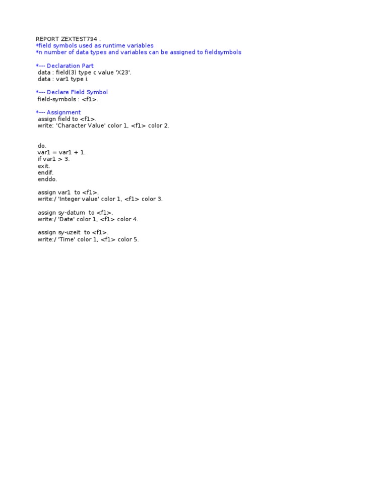 An Introduction To Using Field Symbols In Abap To Dynamically Assign Different Data Types To