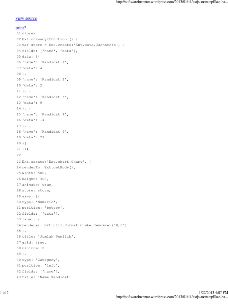 ExtJS Chart for Candidate Data | PDF | Computers