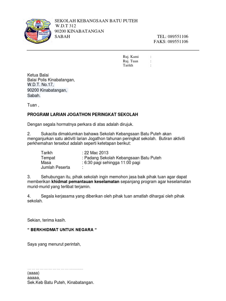 Contoh Surat Rasmi | PDF