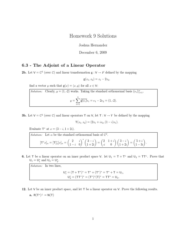 HW 9 Solutions | Download Free PDF | Eigenvalues And Eigenvectors | Functional Analysis