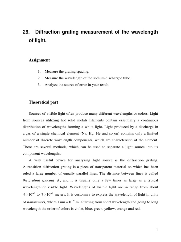 Manual 26 | PDF | Wavelength | Diffraction
