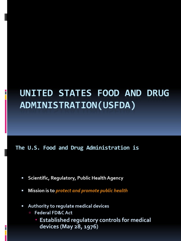 United States Food and Drug Administration (Usfda) | PDF | Federal Food ...