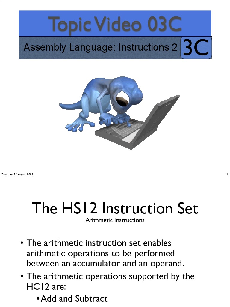 Topic03C The Freescale MC9S12X Assembly Instruction Set Part 2 | PDF | Instruction Set | Binary ...
