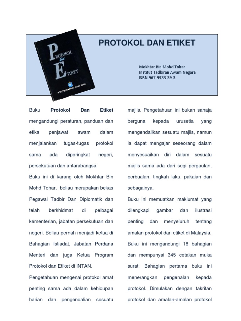 Protokol Dan Etiket | PDF