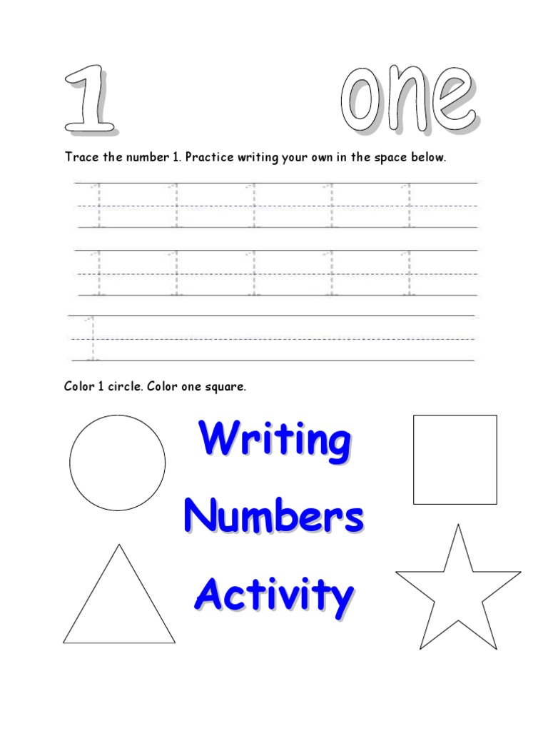 Printable Writing Numbers Activity | PDF