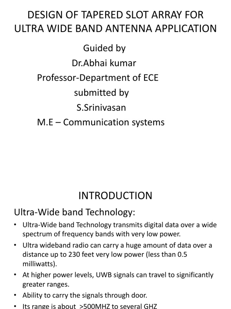 To College DESIGN OF TAPER SLOT ARRAY FOR ULTRA WIDE Review 1.1 | PDF ...