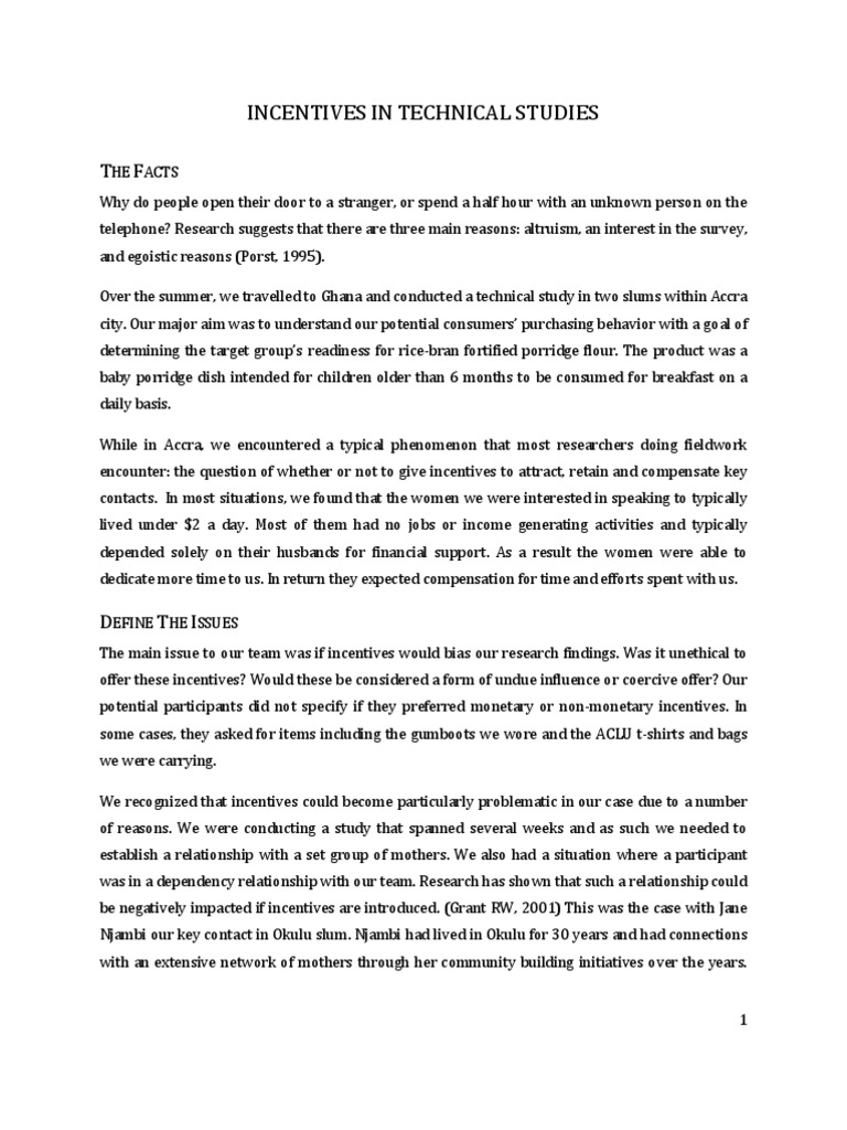 Ethics Paper Sample | PDF | Incentive | Empowerment