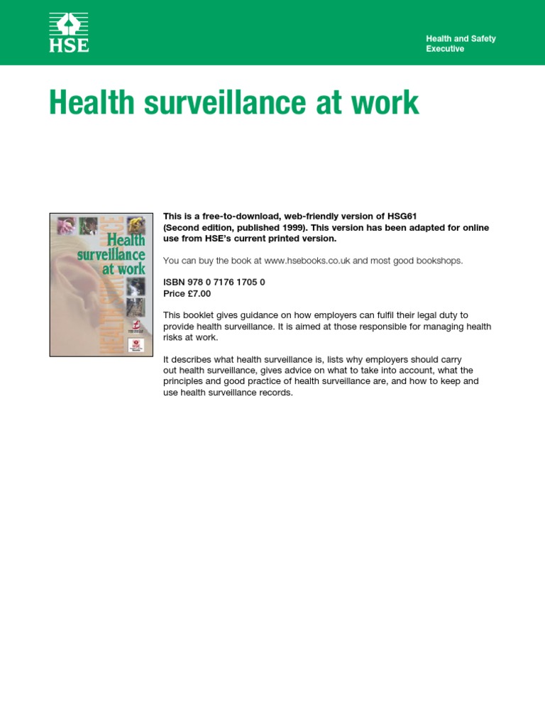 HSE - Health Surveillance at Work | PDF | Occupational Safety And ...