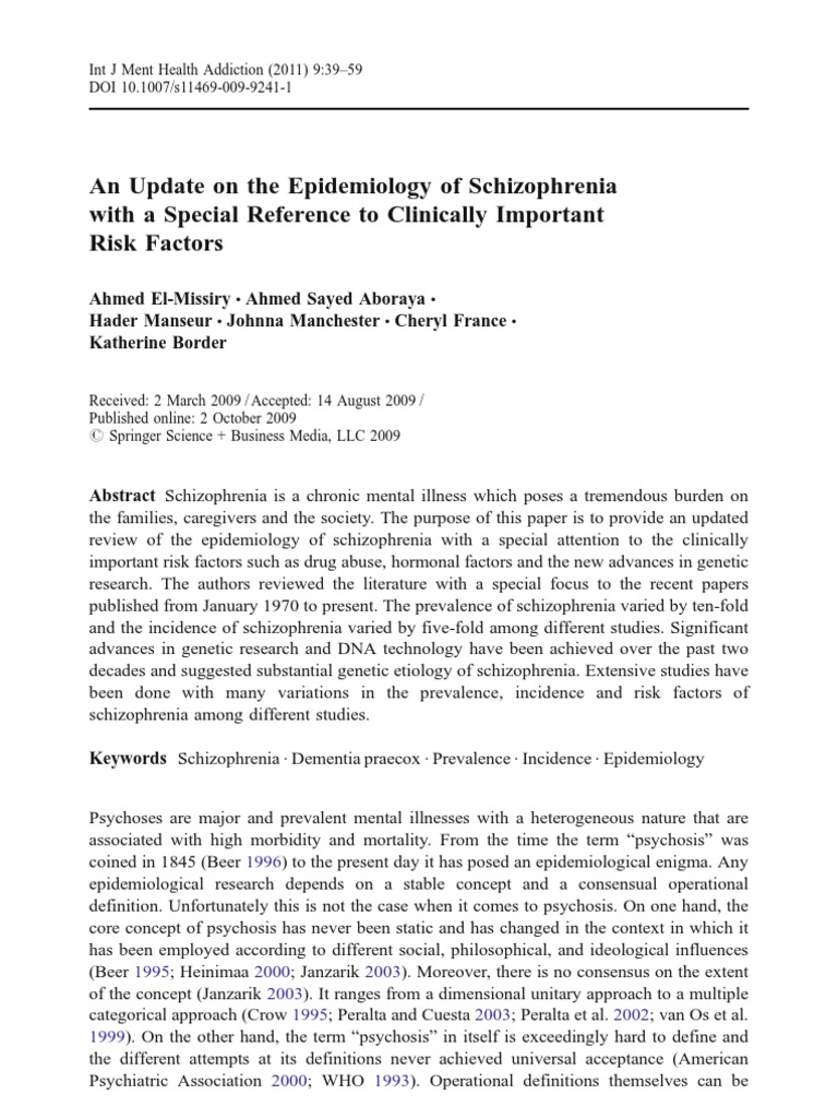 Schizophrenia Paper | PDF | Psychosis | Diagnostic And Statistical ...