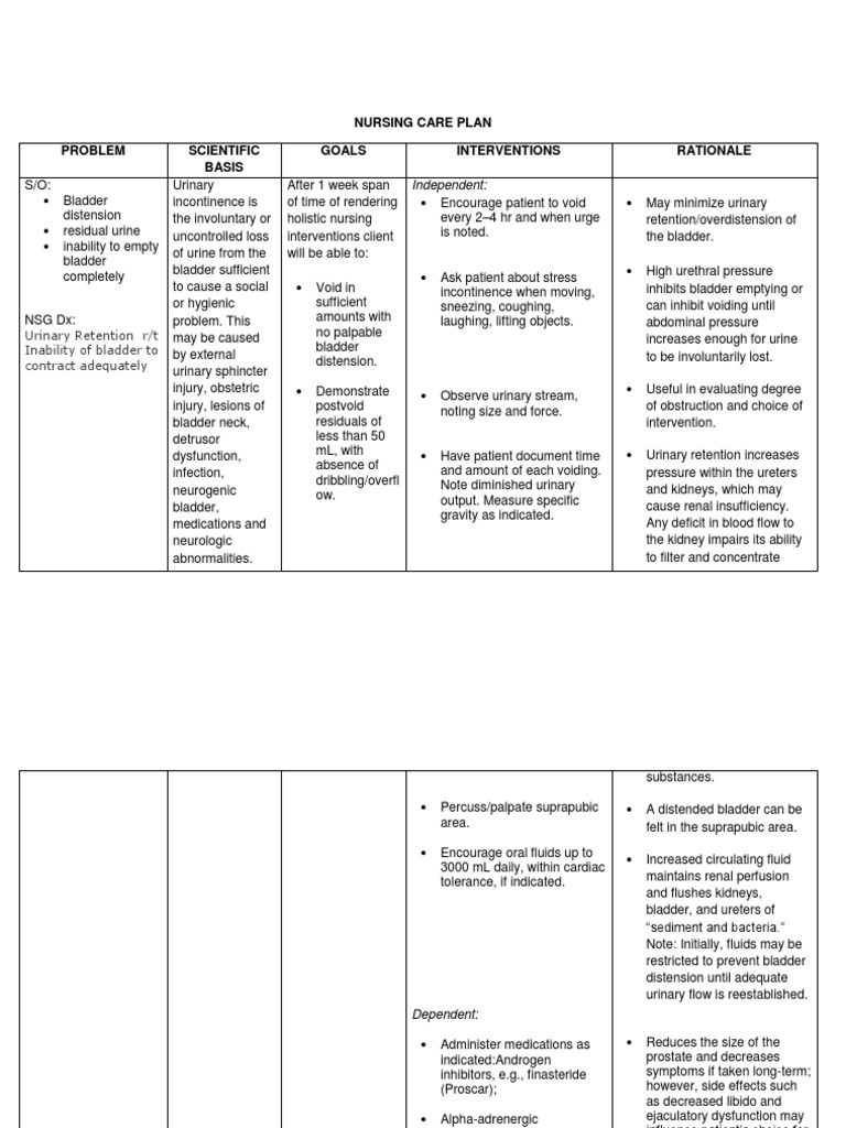 Nursing Care Plan Problem Scientific Basis Goals Interventions ...