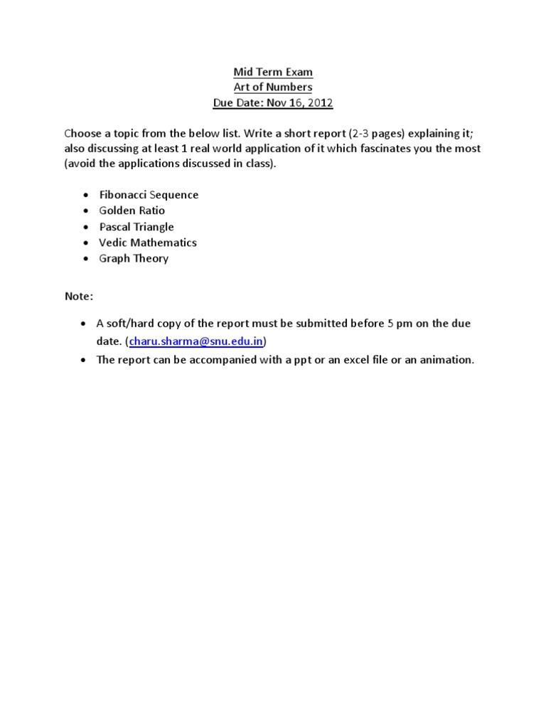 Mid Term Exam | PDF