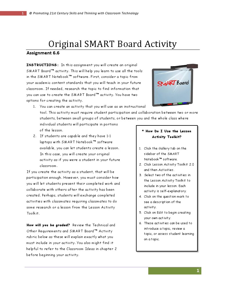 Assignment 6.6 Smartboard | PDF | Classroom | Websites