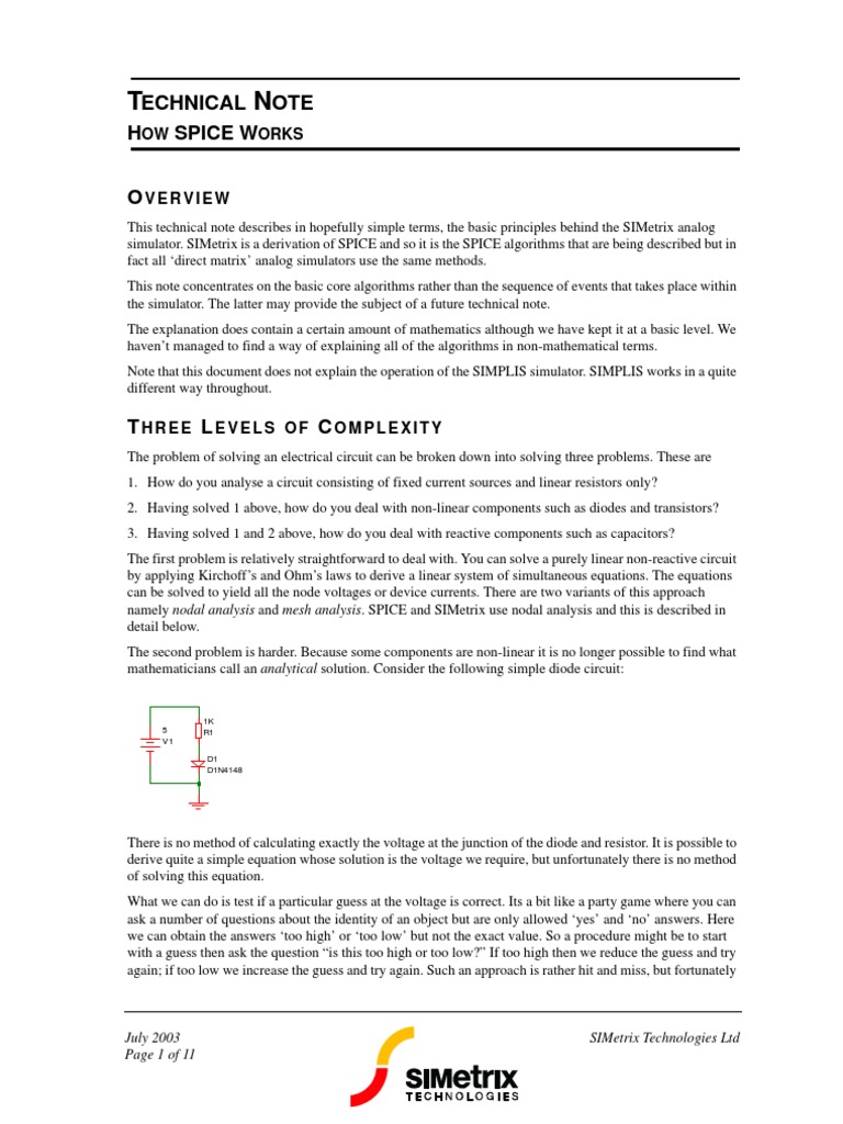 How Spice Works | PDF | Spice | Electrical Network