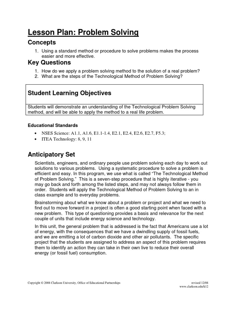 2 Problem Solving | Brainstorming | Lesson Plan