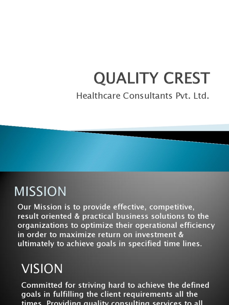 Quality Crest Healthcare Consultants | PDF | Consultant | Health ...