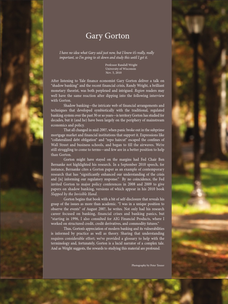 Interview With Gary Gorton | PDF