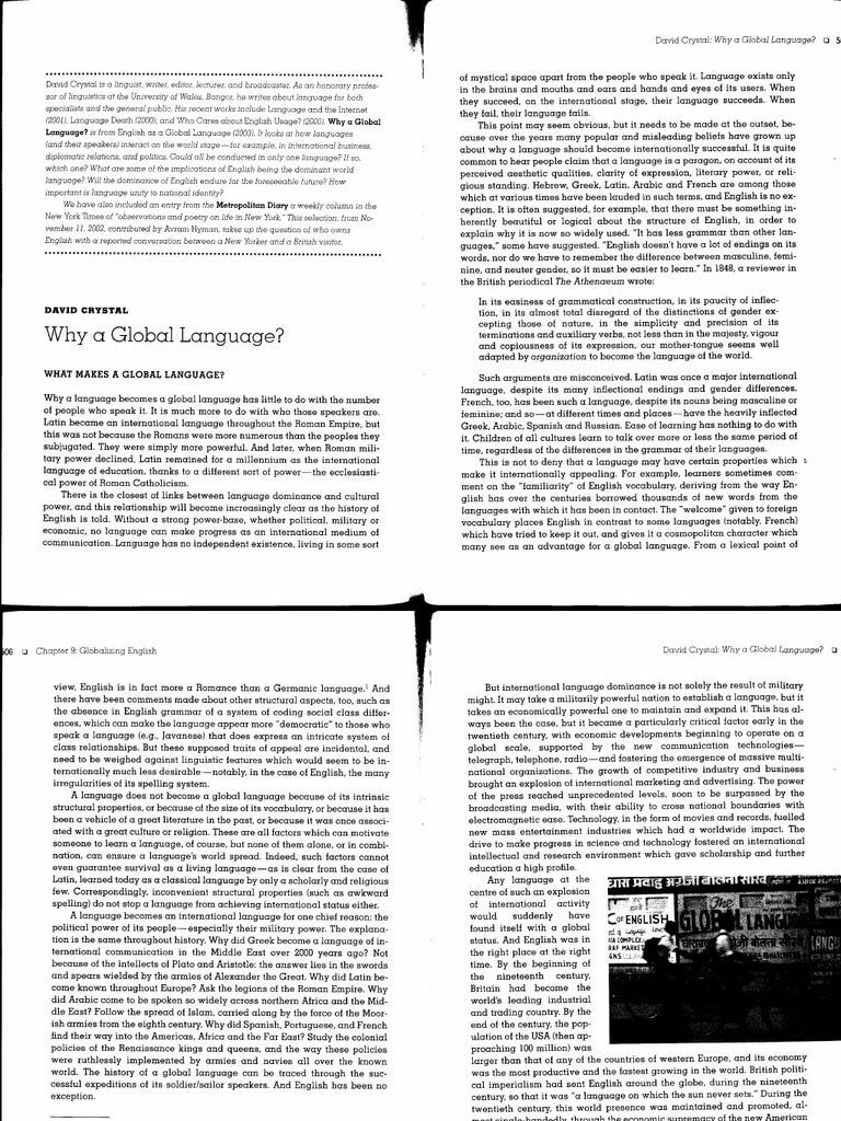 David Crystal-Why A Global Language | PDF | Foreign Language Studies
