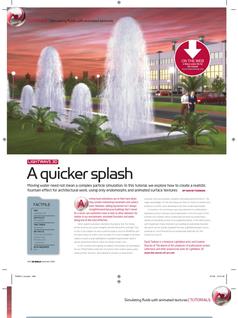 Modeling A Fountain Lightwave | Download Free PDF | Texture Mapping | Rendering (Computer Graphics)