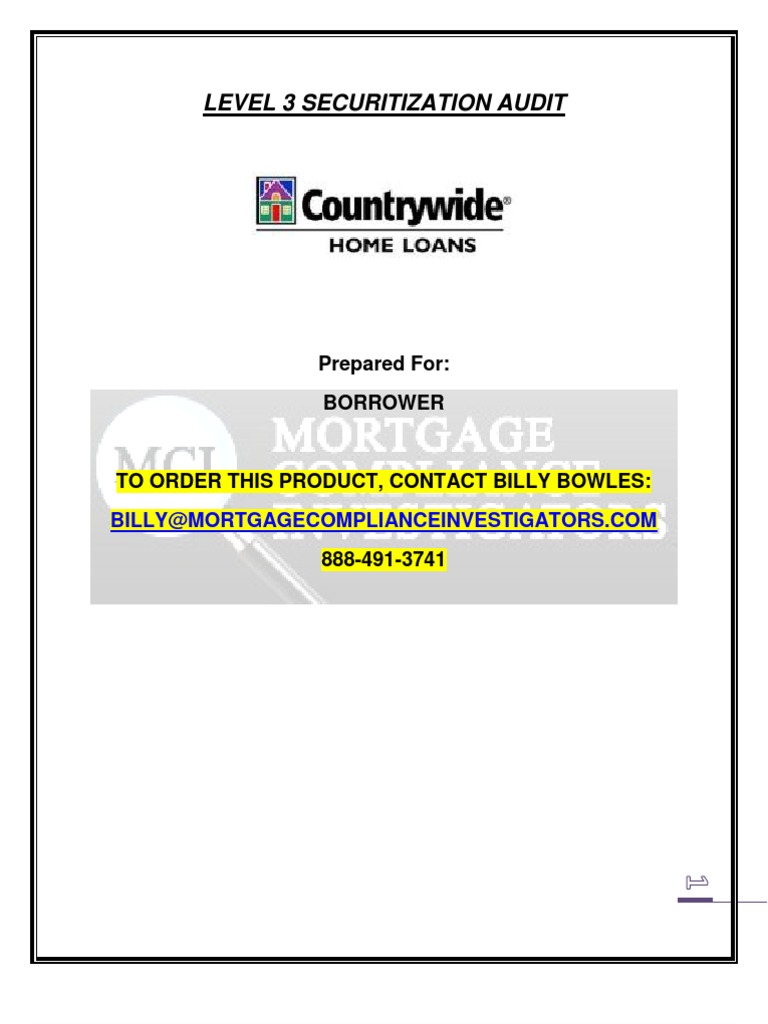 Mortgage Compliance Investigators - Level 3 Securitization Audit | PDF | Deed Of Trust (Real ...