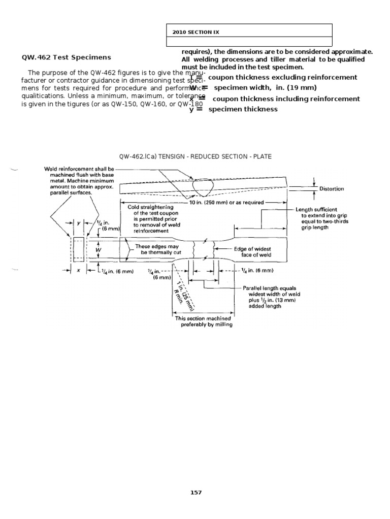 ASME Section IX: QW-462 Test Specimens | PDF