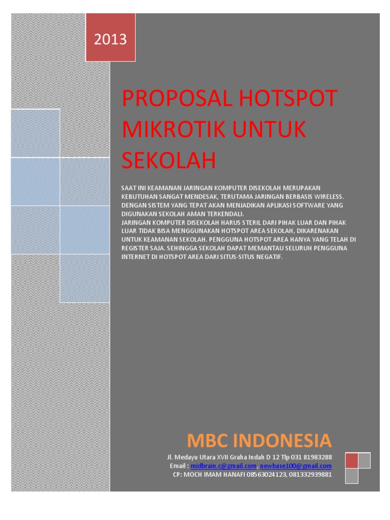 Proposal Sistem Hotspot Mikrotik Sekolah | PDF | Bisnis | Teknologi & Rekayasa