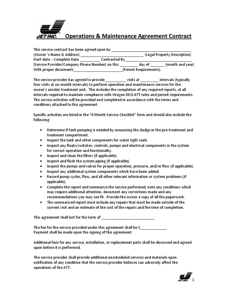 Operations & Maintenance Agreement Contract | PDF | Mediation | Pump