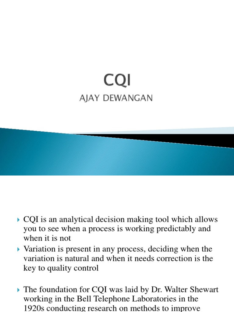 CQI Quality | PDF | Scientific Method | Goal