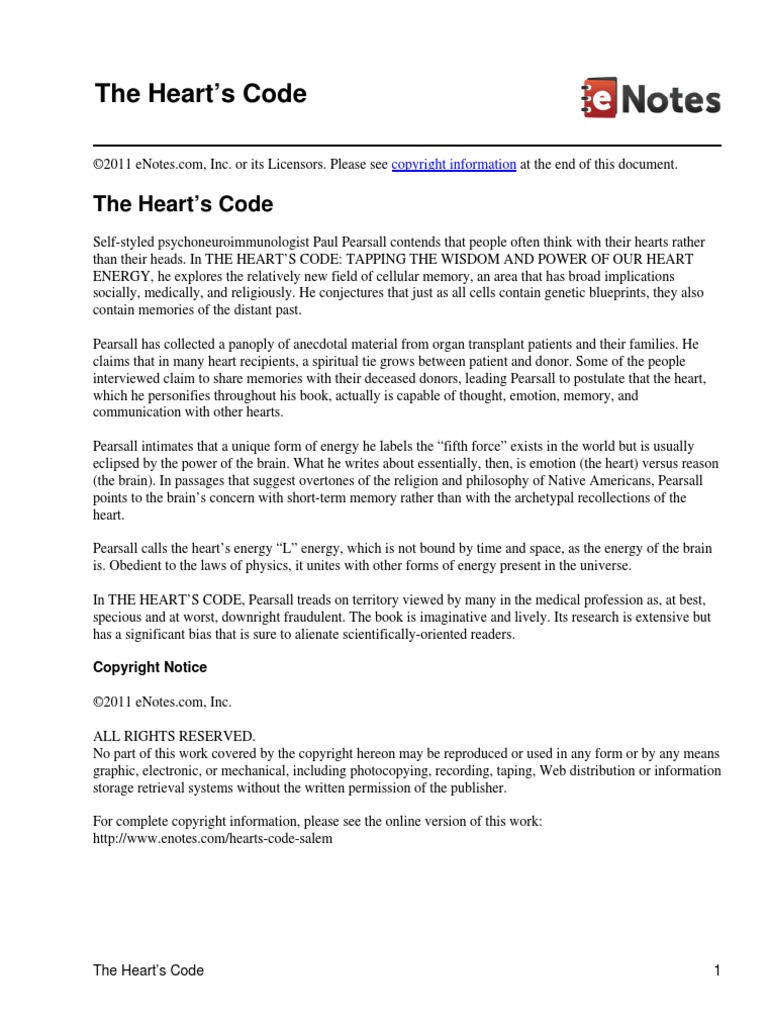 The Hearts Code 420842 | PDF | Memory | Cognitive Science