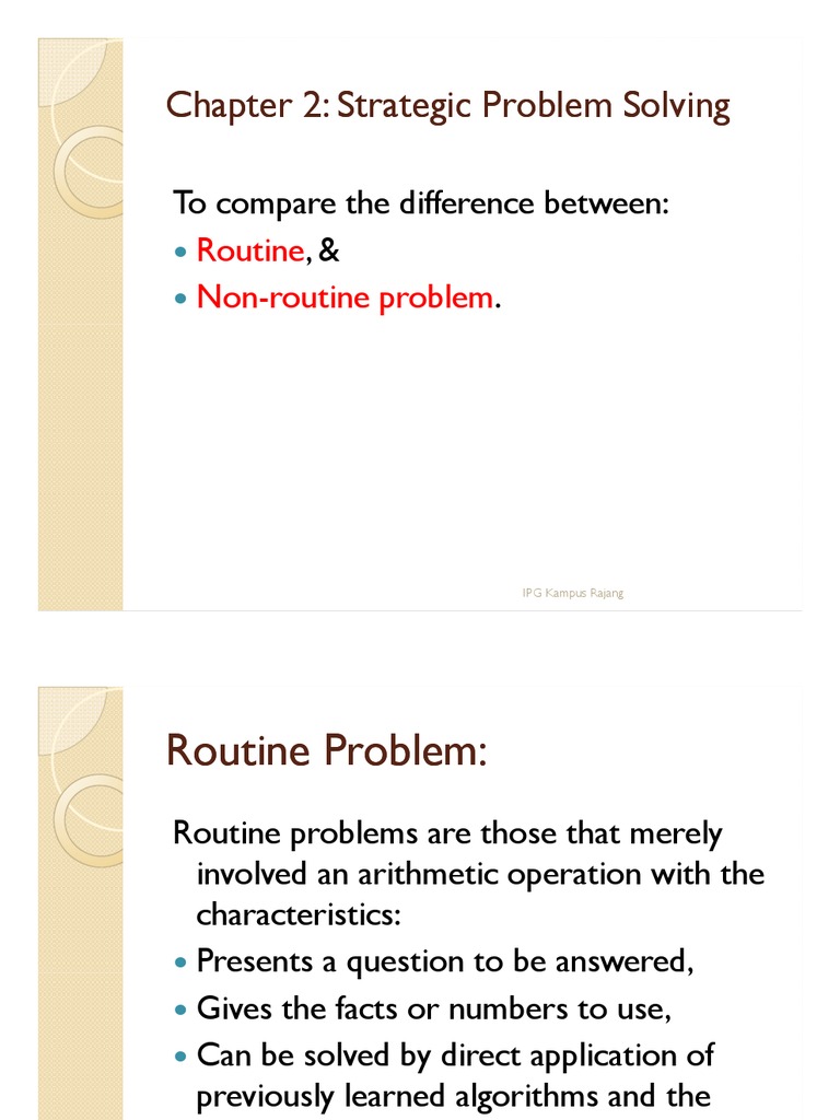 Chapter 2 Routine and Non Routine Problem | Systems Science | Academic Discipline Interactions