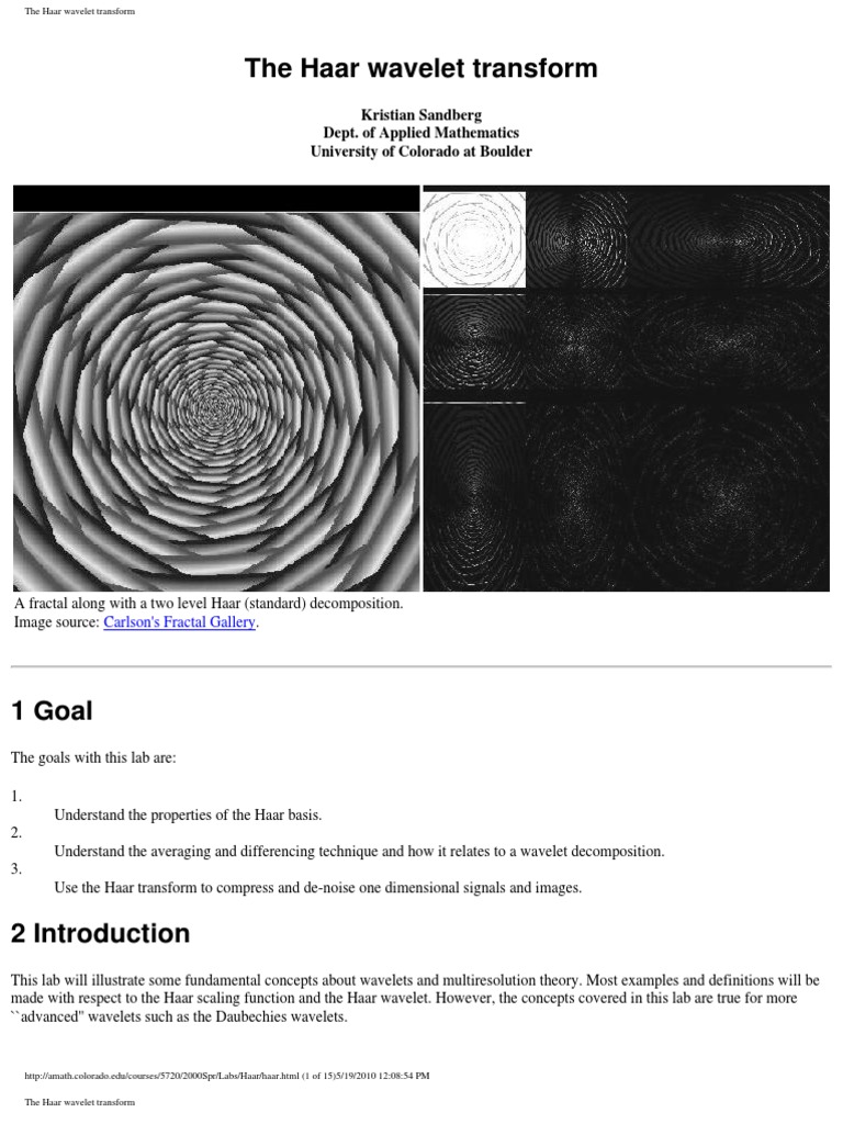 31637947 The Haar Wavelet Transform Wavelet Fourier Transform 