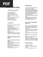 Adventist Youth Short Choruses List | PDF | Jesus | Prayer