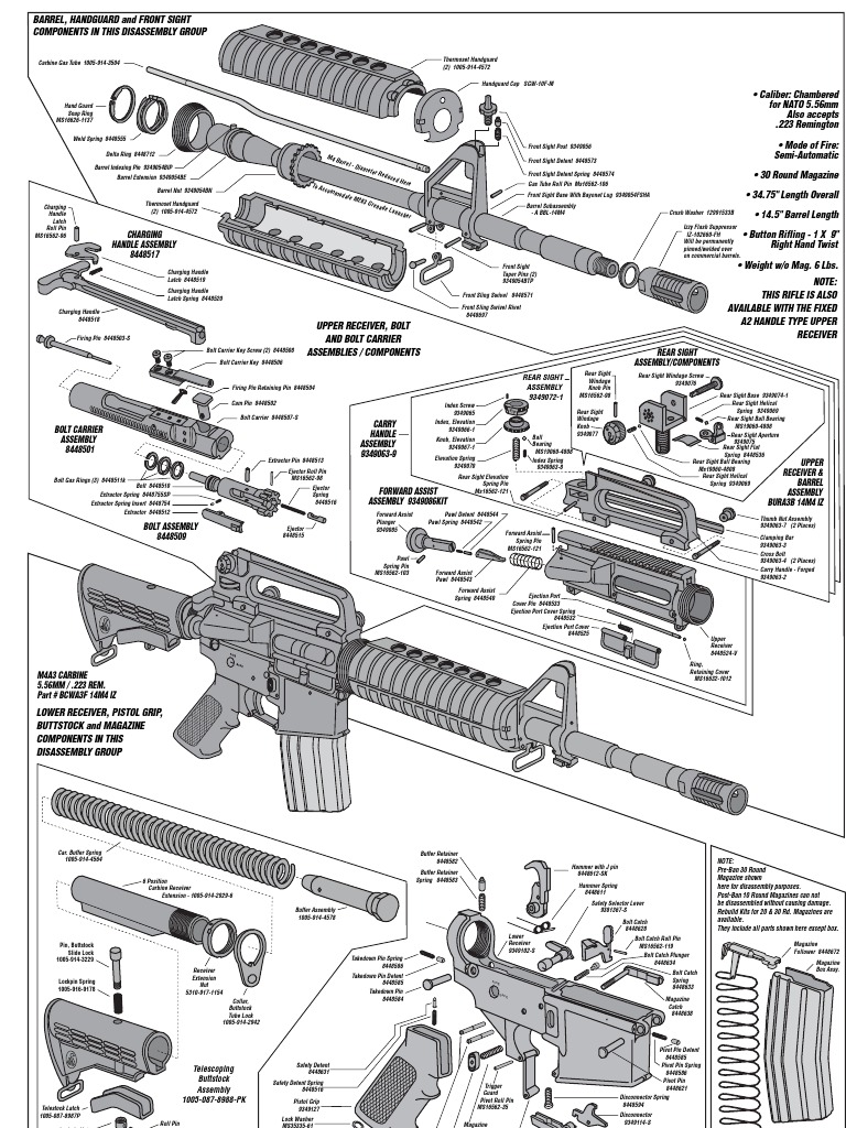 AR15 Schematic | PDF | Gun Barrel | Firearm Components
