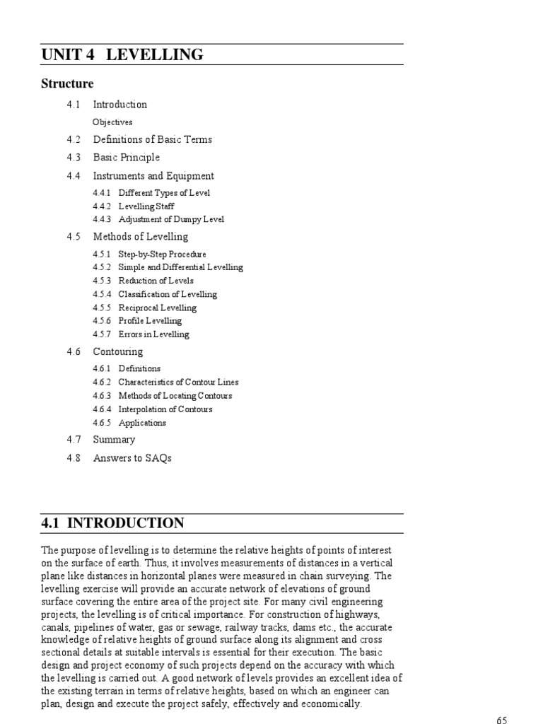 Elements of Survey and Leveling | PDF | Contour Line | Surveying