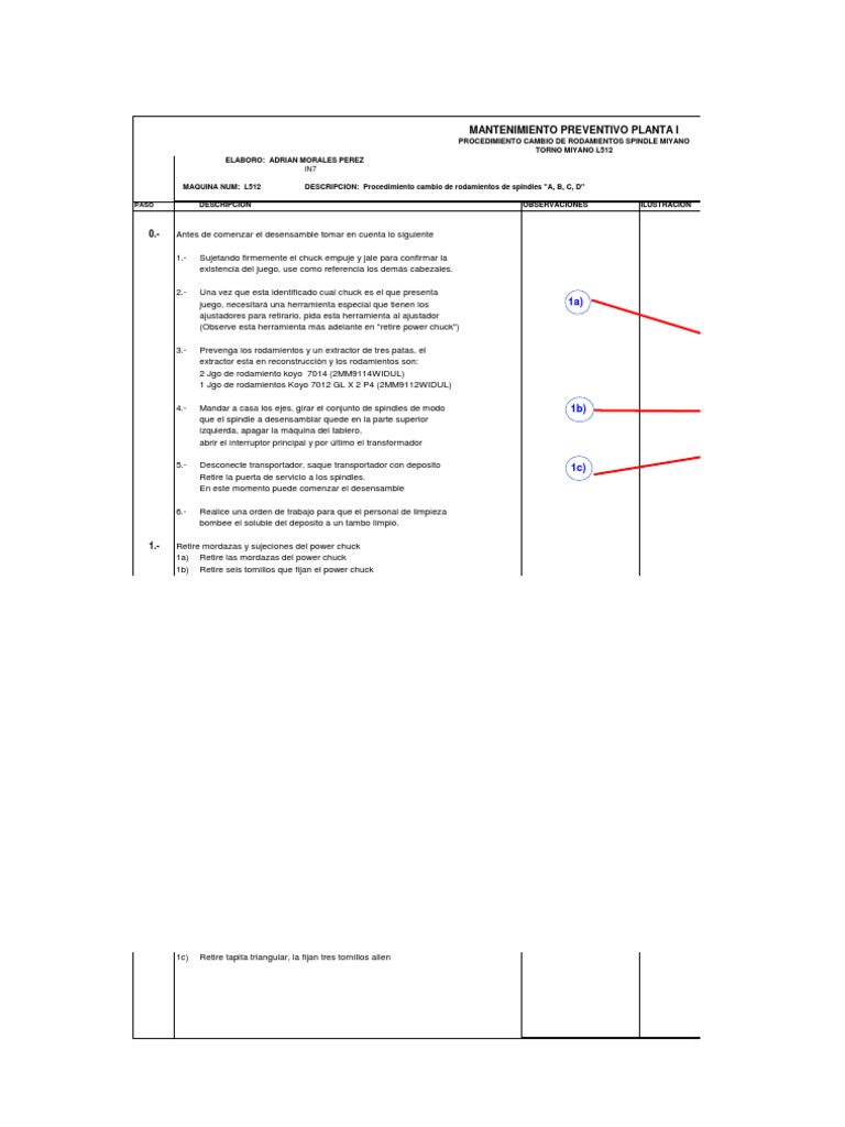 Cambio de rodamientos en spindles L512 | PDF | Herramientas | Máquinas