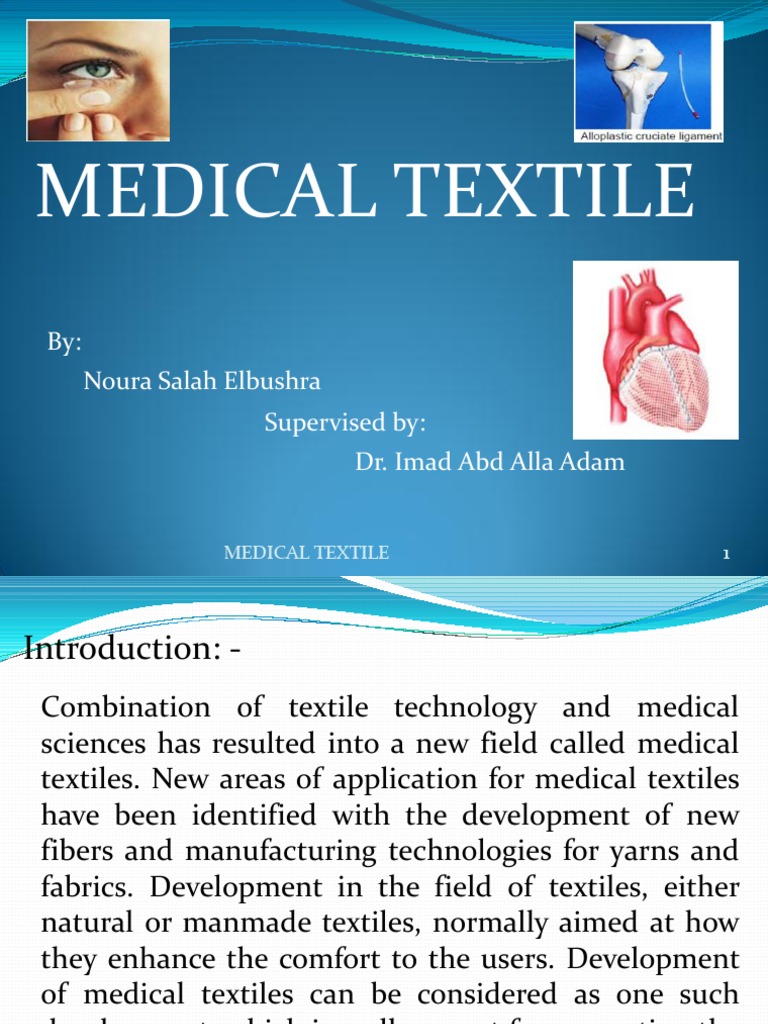 Overview of Medical Textiles Applications | PDF | Textiles | Nonwoven ...