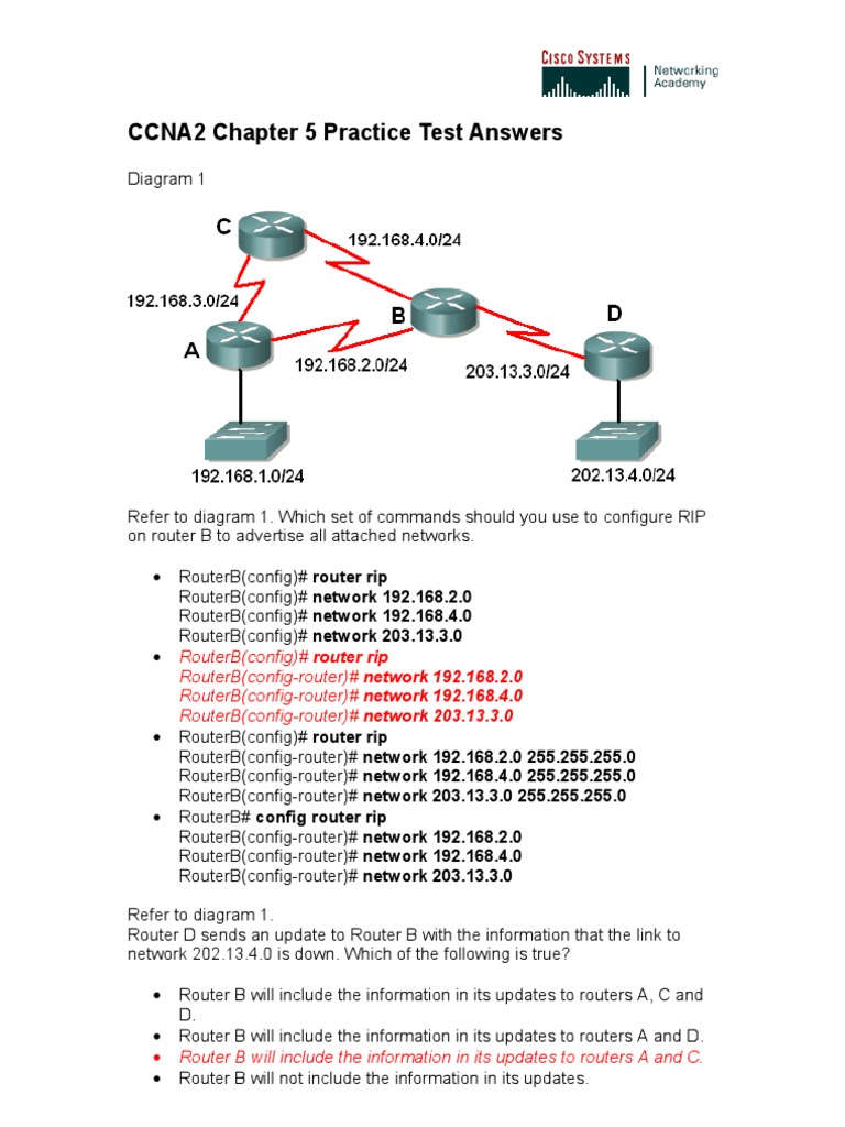 CCNA2 Chap5 Practice | PDF | Router (Computing) | Routing