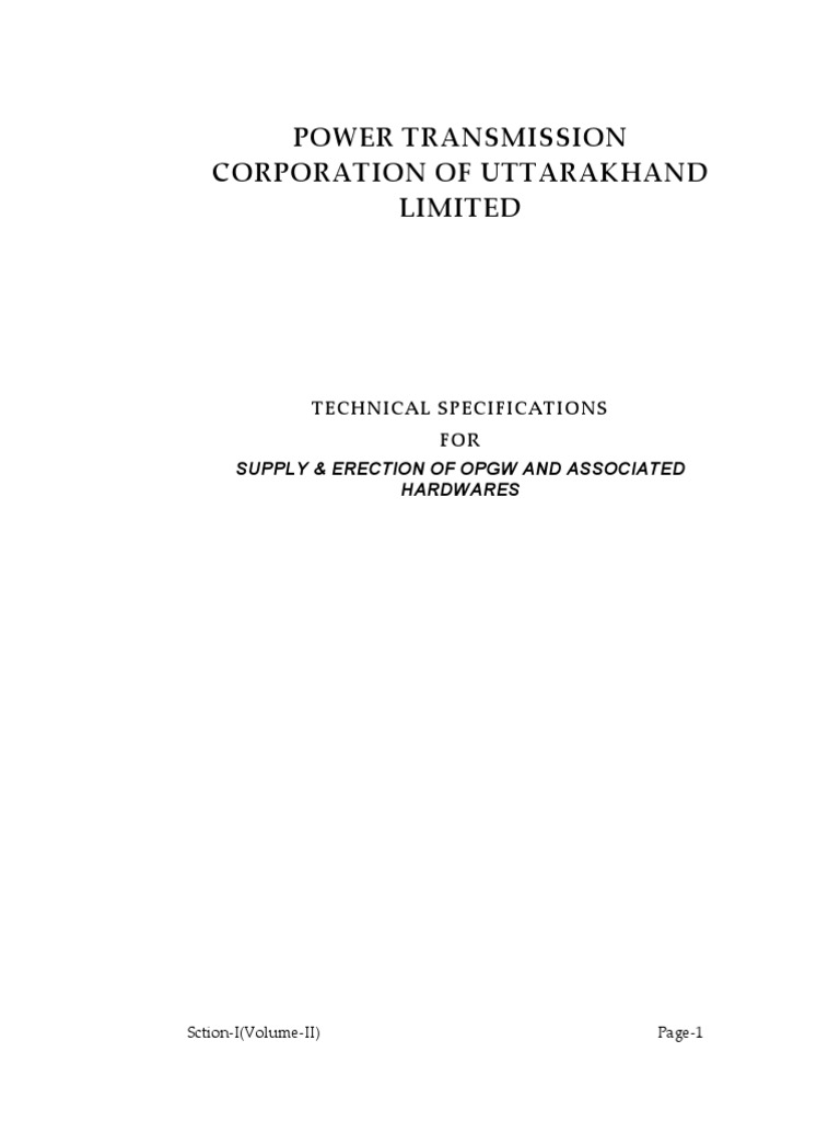 OPGW | PDF | Specification (Technical Standard) | Optical Fiber
