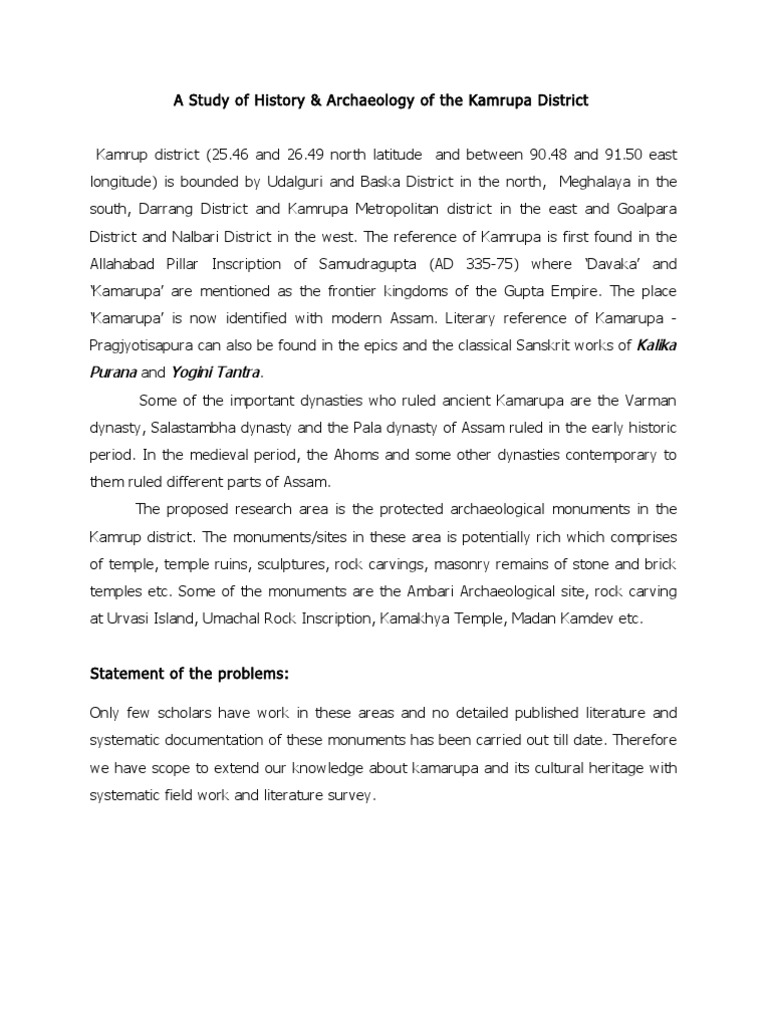 A Study of History & Archaeology of The Kamrupa District | PDF ...